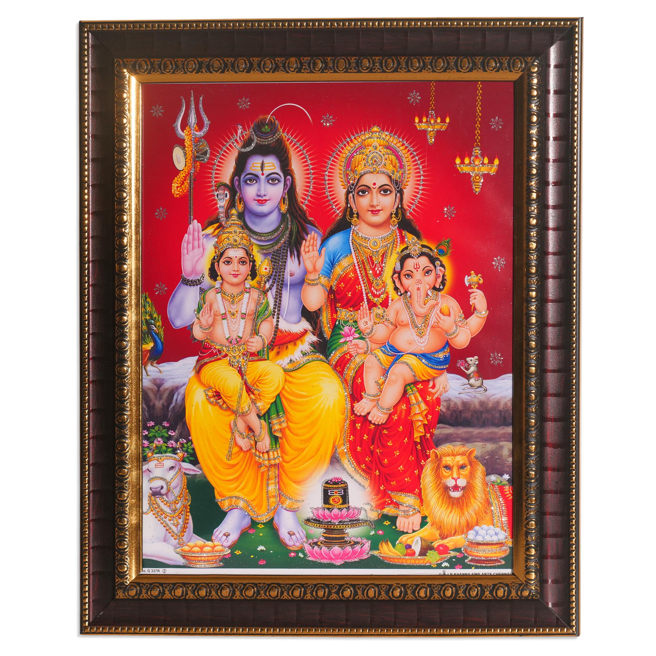 Lord Shiva Family Poster/reprint Hindu God Picture With Parvati, Ganes ...